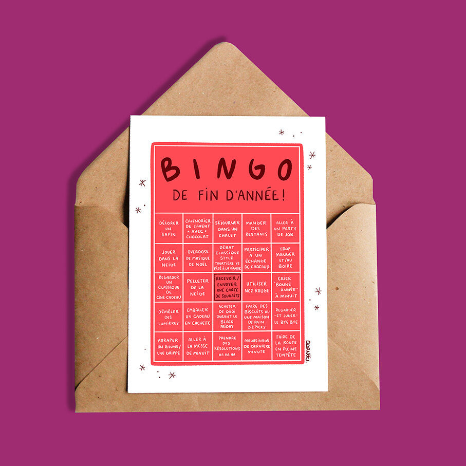 Carte | Bingo de fin d'année! – Oui Manon